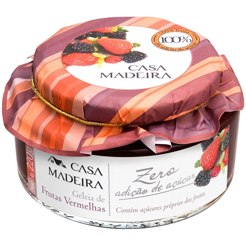 Geleia Zero Adição de Açúcar de Frutas Vermelhas Casa Madeira 220g ...